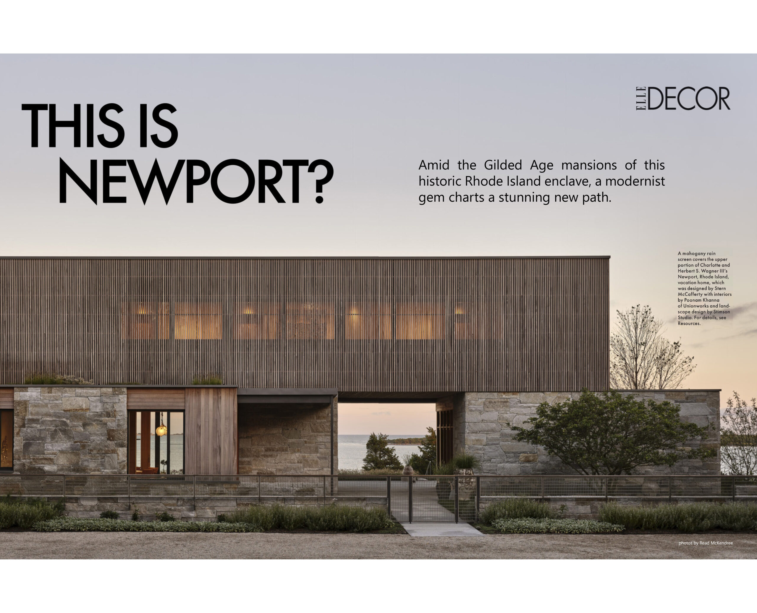 Elle Decor features Newport Modern home designed by Stern McCafferty ...